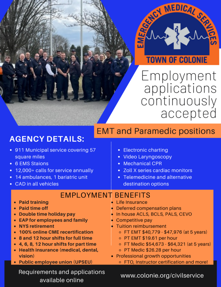 Join a Winning Team - COLONIE EMS